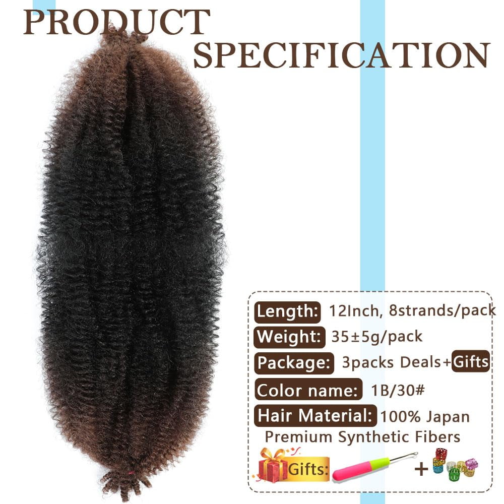 WEIF-Afro Twist Hair Pre Separated Springy Afro Twist Hair Pre ...