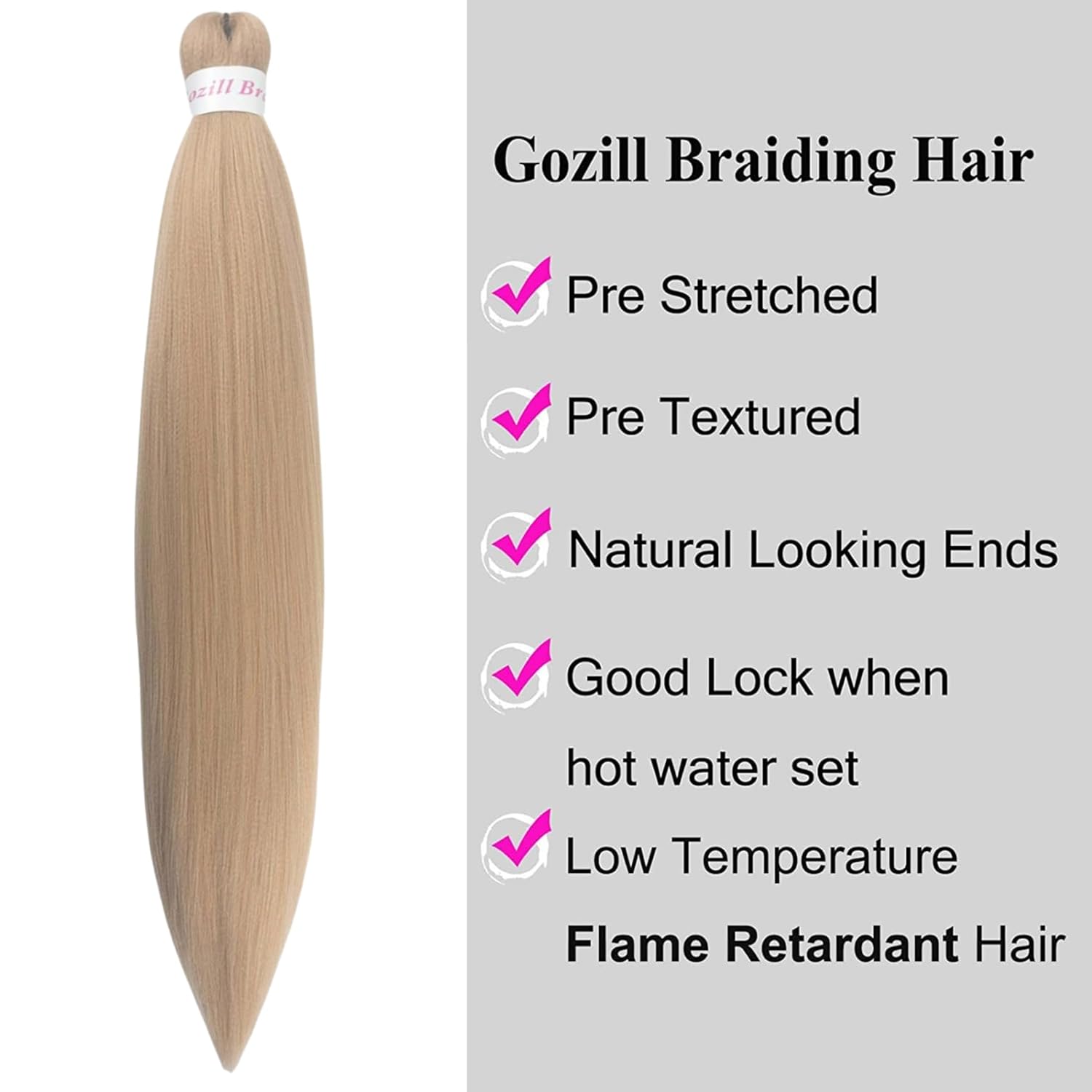 WEIF-Ash Blonde Braiding Hair Pre Stretched Knotless Braiding Hair ...