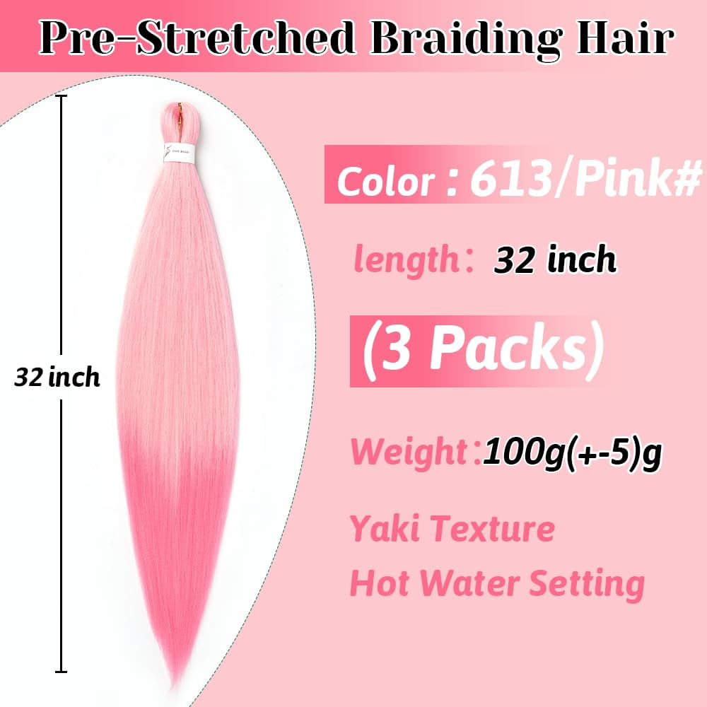 WEIF-Braiding Hair Extensions 32 Inch Pre stretched Braiding Hair Hot ...