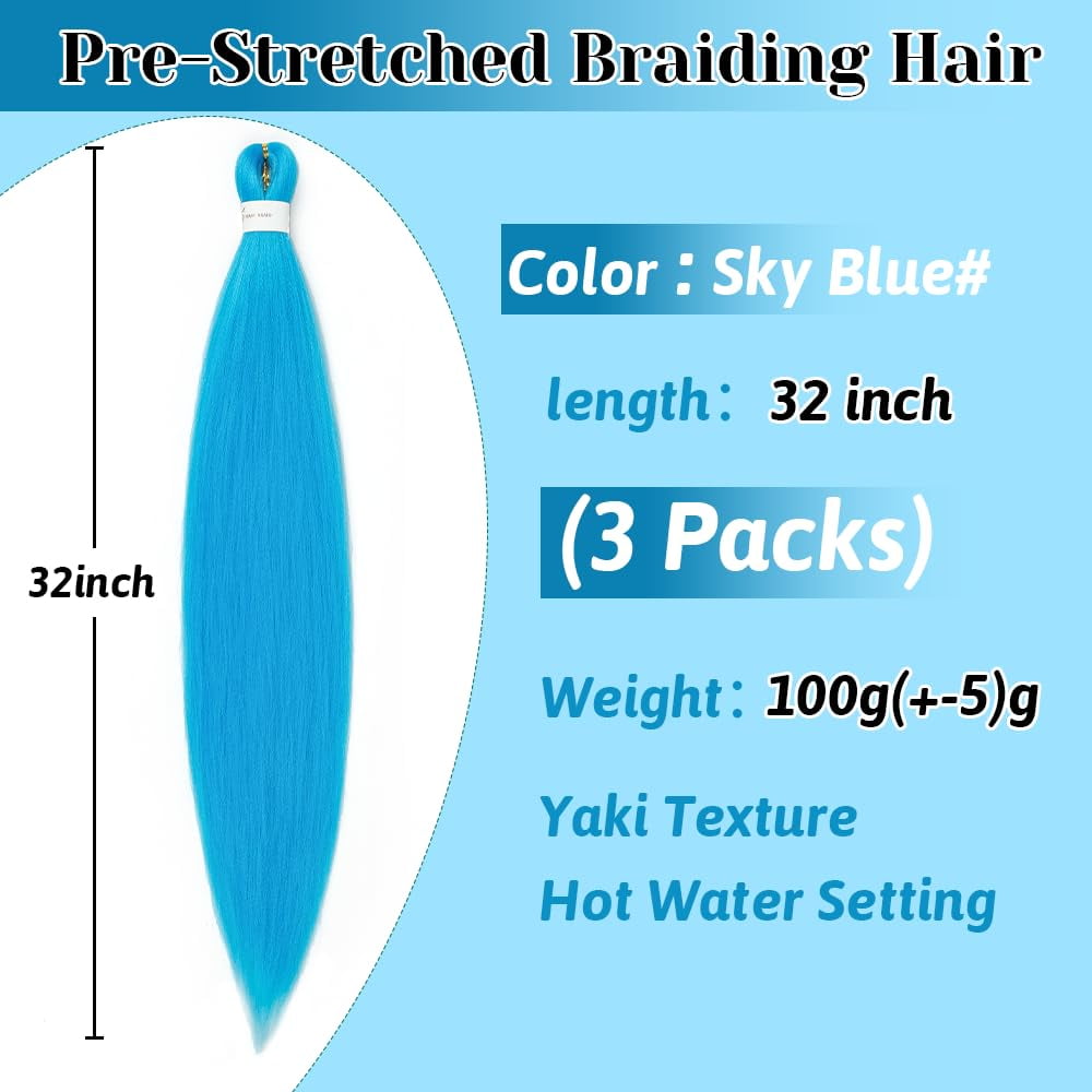WEIF-Braiding Hair Extensions 32 Inch Pre stretched Braiding Hair Hot ...