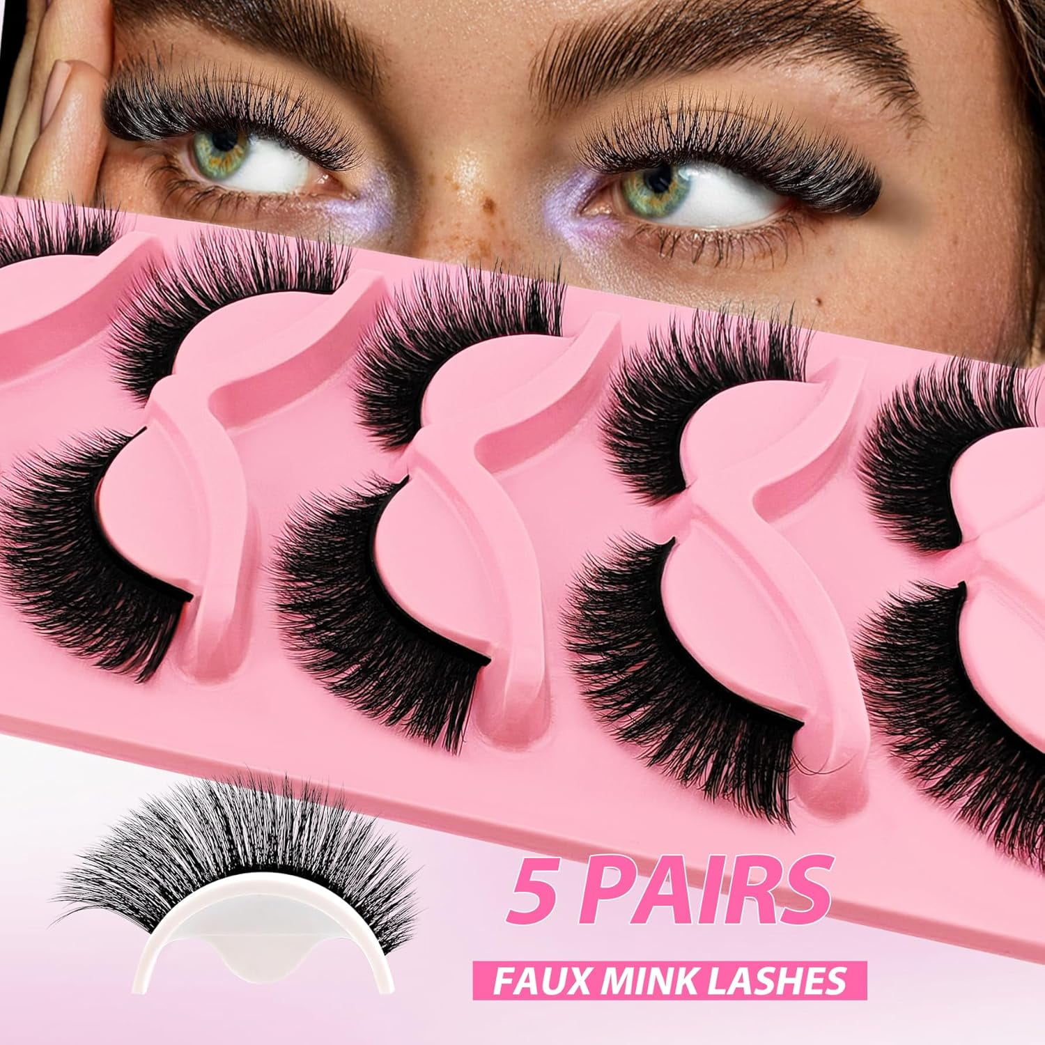 WEIF-Cat Eye Lashes Wispy Eyelashes 18mm Fox Eye Angel Wing Lashes that ...