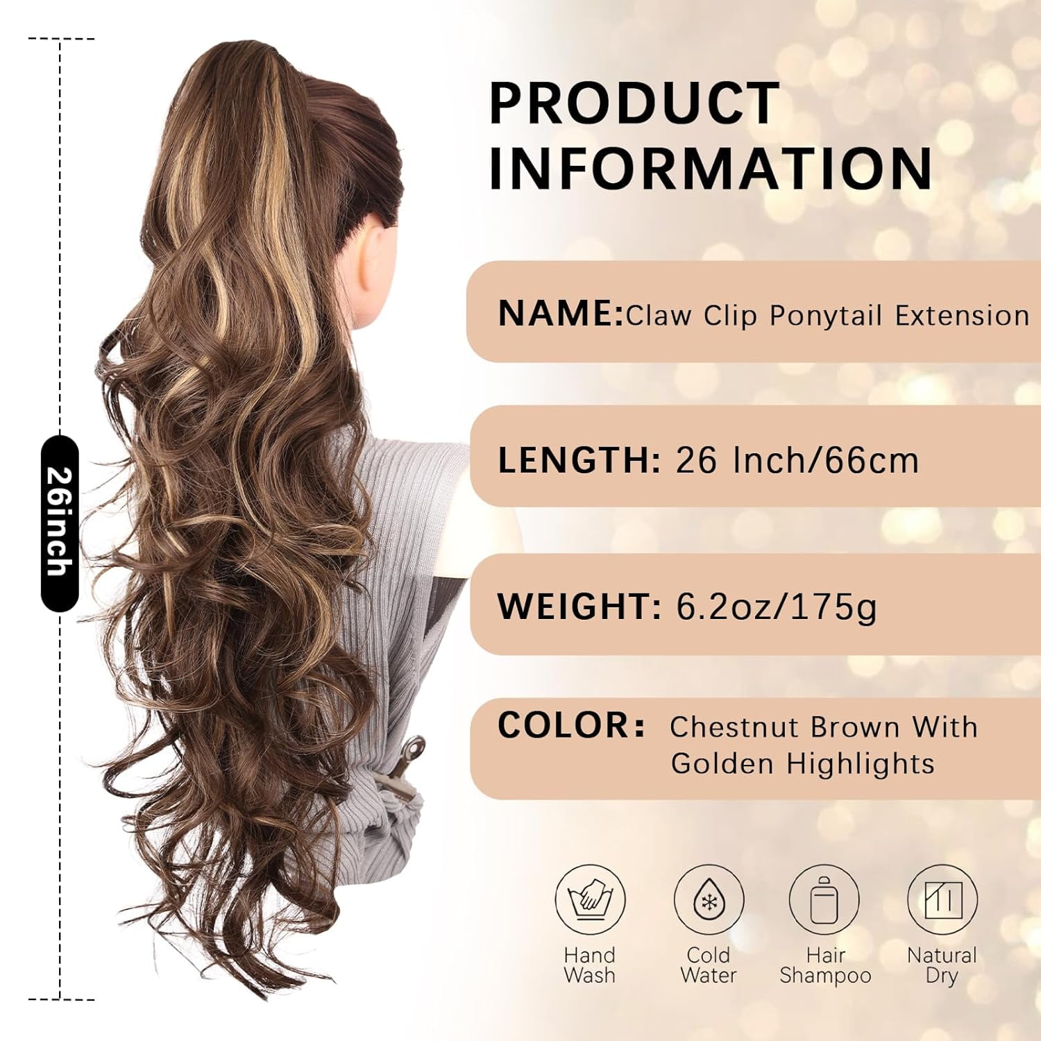 WEIF-Clip on Ponytails for Women - 26 Inch Long Ponytail Extension ...