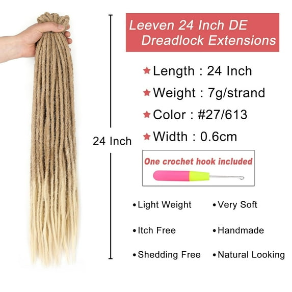 WEIF-Double Ended Dreadlock Extensions 24 Inch Ombre Blonde Synthetic 0 ...