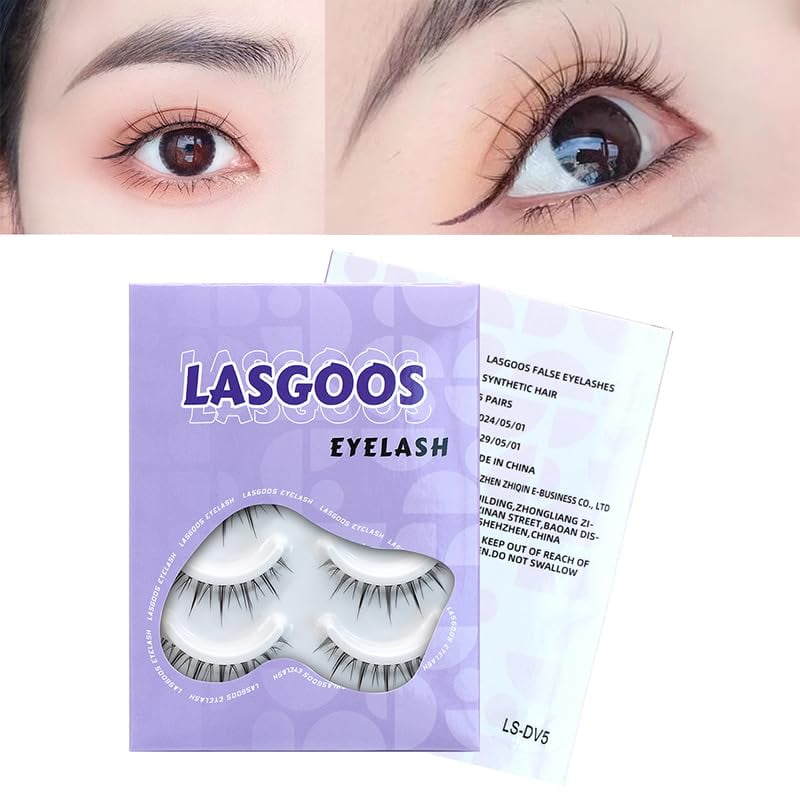 WEIF-Fake Eyelashes Natural Look False Eye Lashes Daily Strip Cross ...
