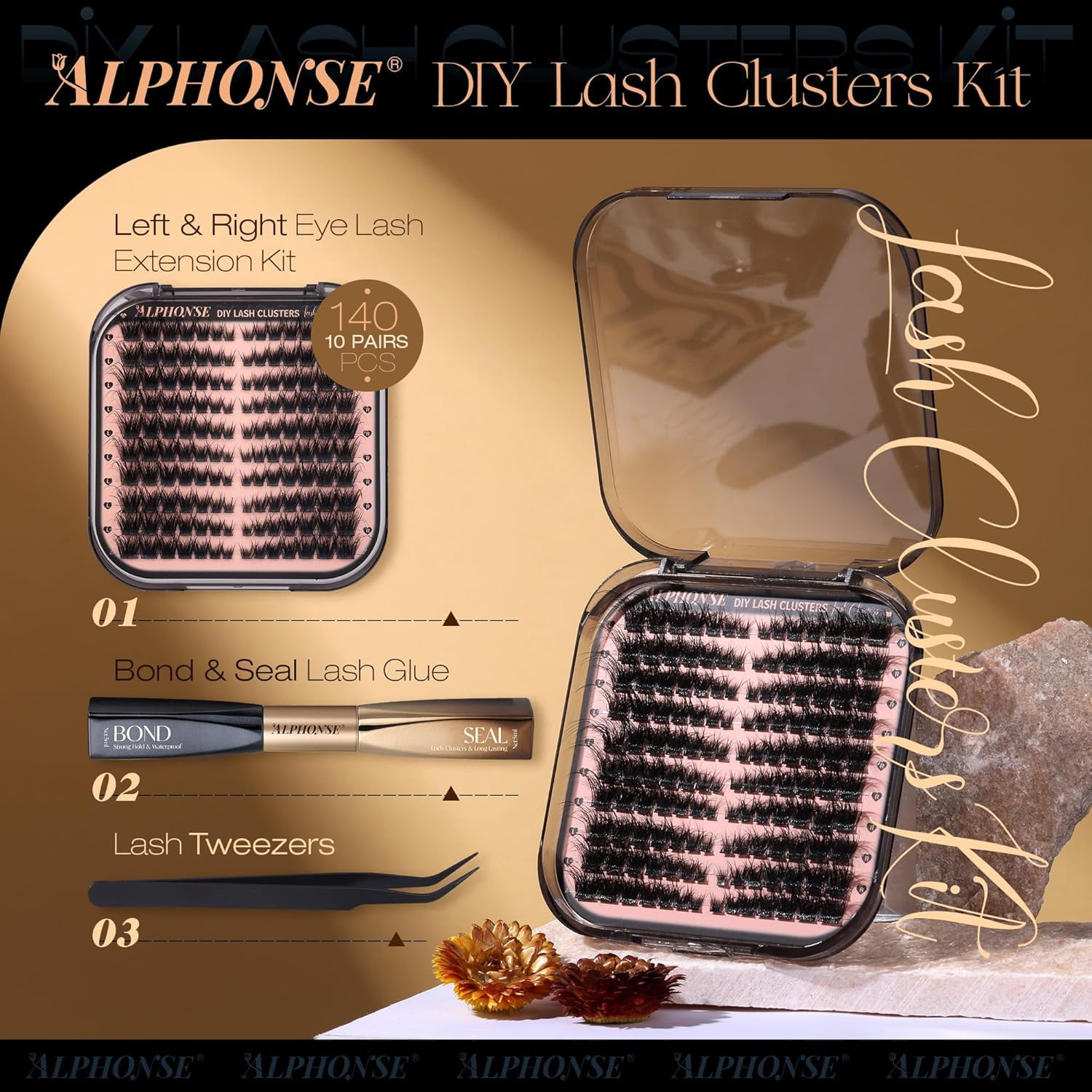 WEIF-Fluffier Lash Extension Kit Cat Eye Lash Clusters Kit Wispy ...