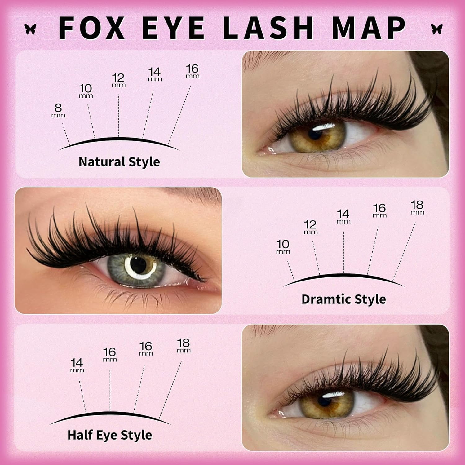 WEIF-Fox Eyelash Clusters Wispy Lash Clusters with Spikes Pre-mapped 8 ...
