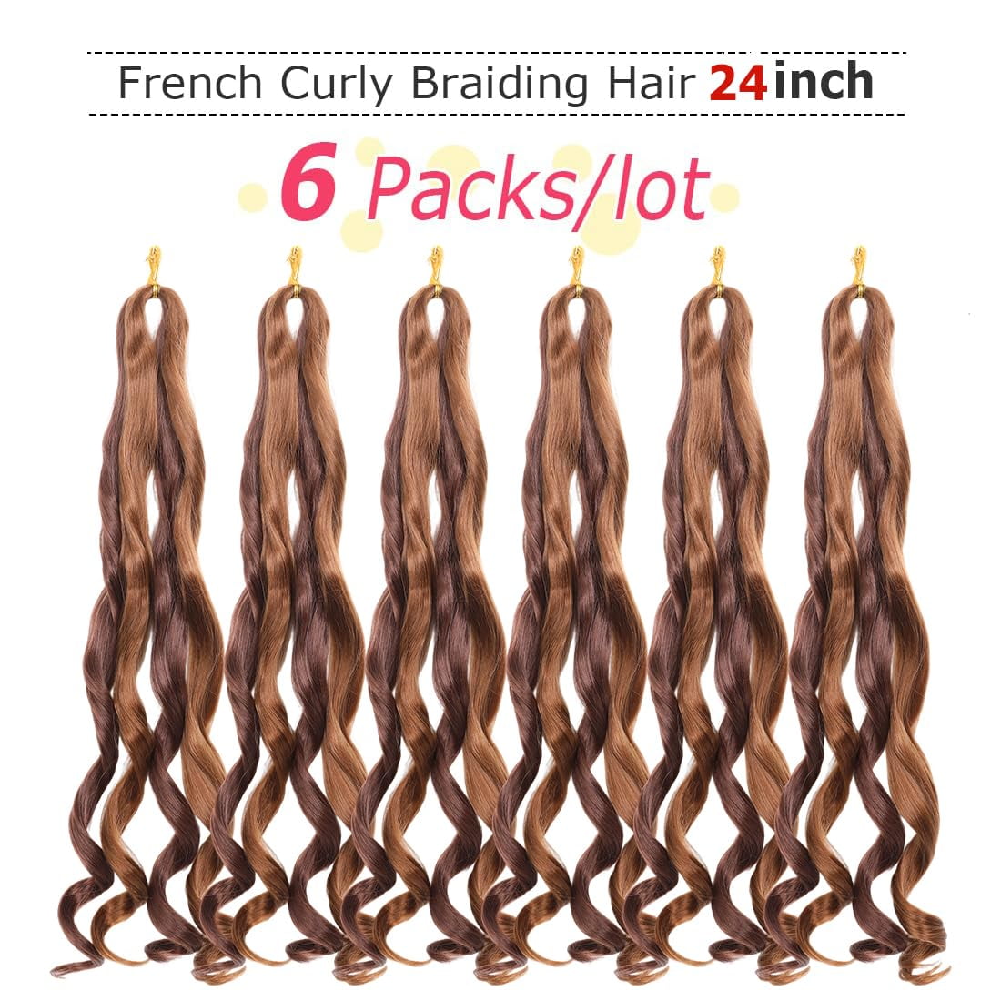 WEIF-French Curl Braiding Hair 24 Inch Soft Braiding Hair Pre Stretched ...