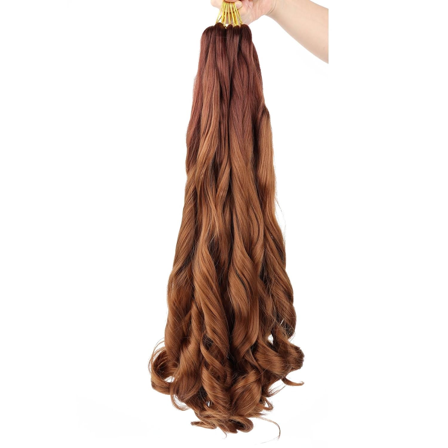 WEIF-French Curl Braiding Hair Pre stretched,24 Inch Loose Wavy 8 Pack ...