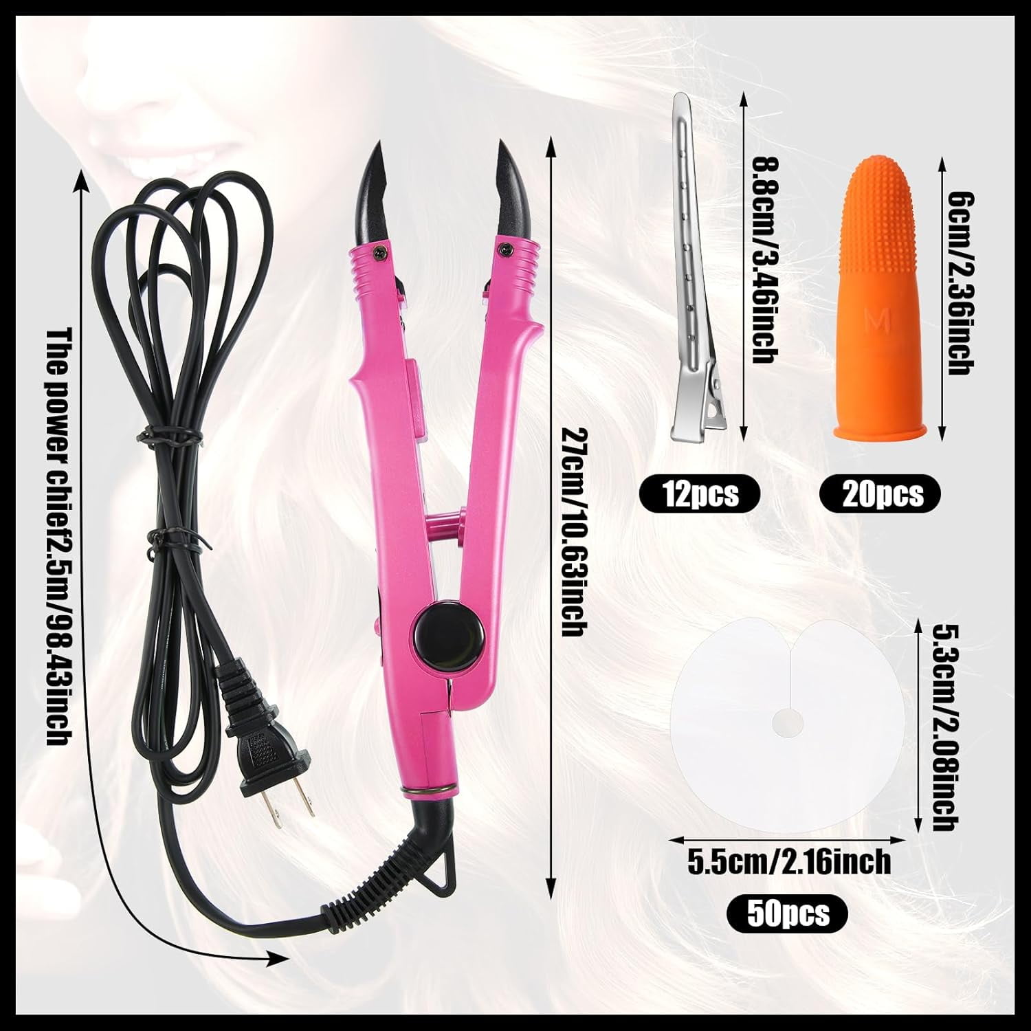 WEIF-Fusion Hair Extension Tool Kit: Heat Iron, Glue Granules ...