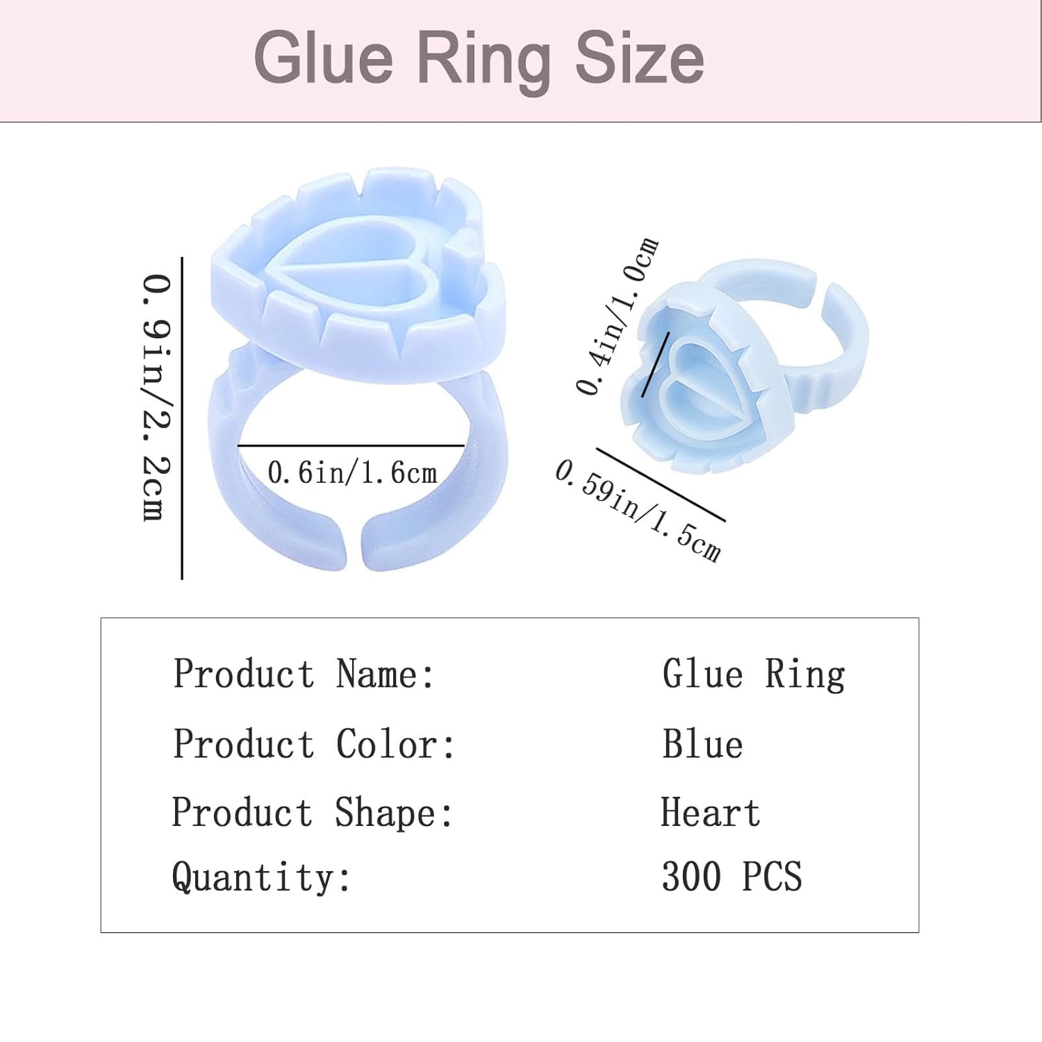 WEIF-Glue Rings for Eyelash Extension, 300 PCS Lash Glue Rings Lovely ...
