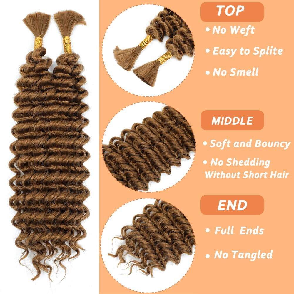 WEIF-Human Braiding Hair Mix Synthetic Deep Wave Bulk Hair for Braiding ...