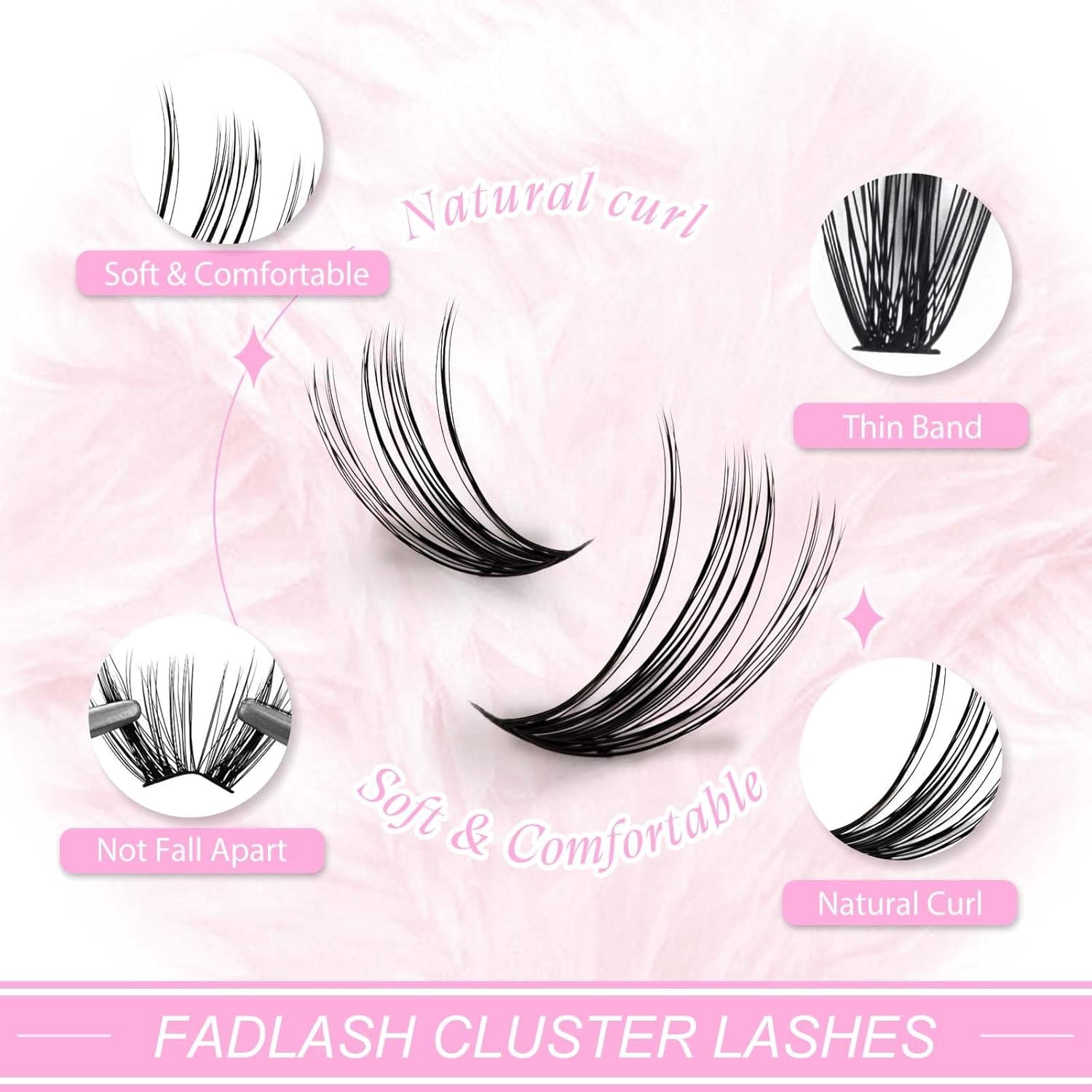 WEIF-Individual Lashes 18mm Cluster Lashes Large Tray DIY Lash ...