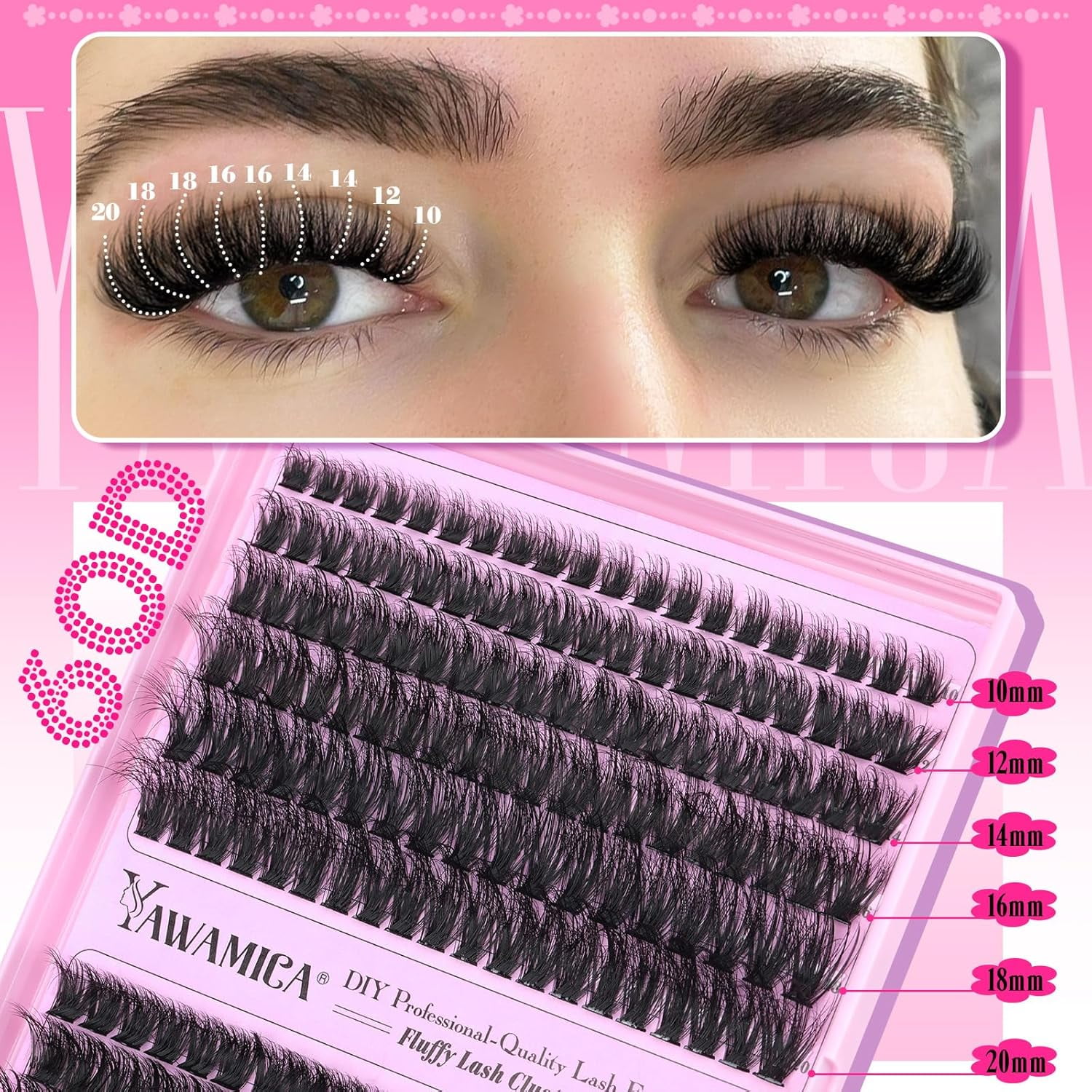 WEIF-Lash Clusters 60D 80D Thick Volume Cluster Eyelash Extensions ...