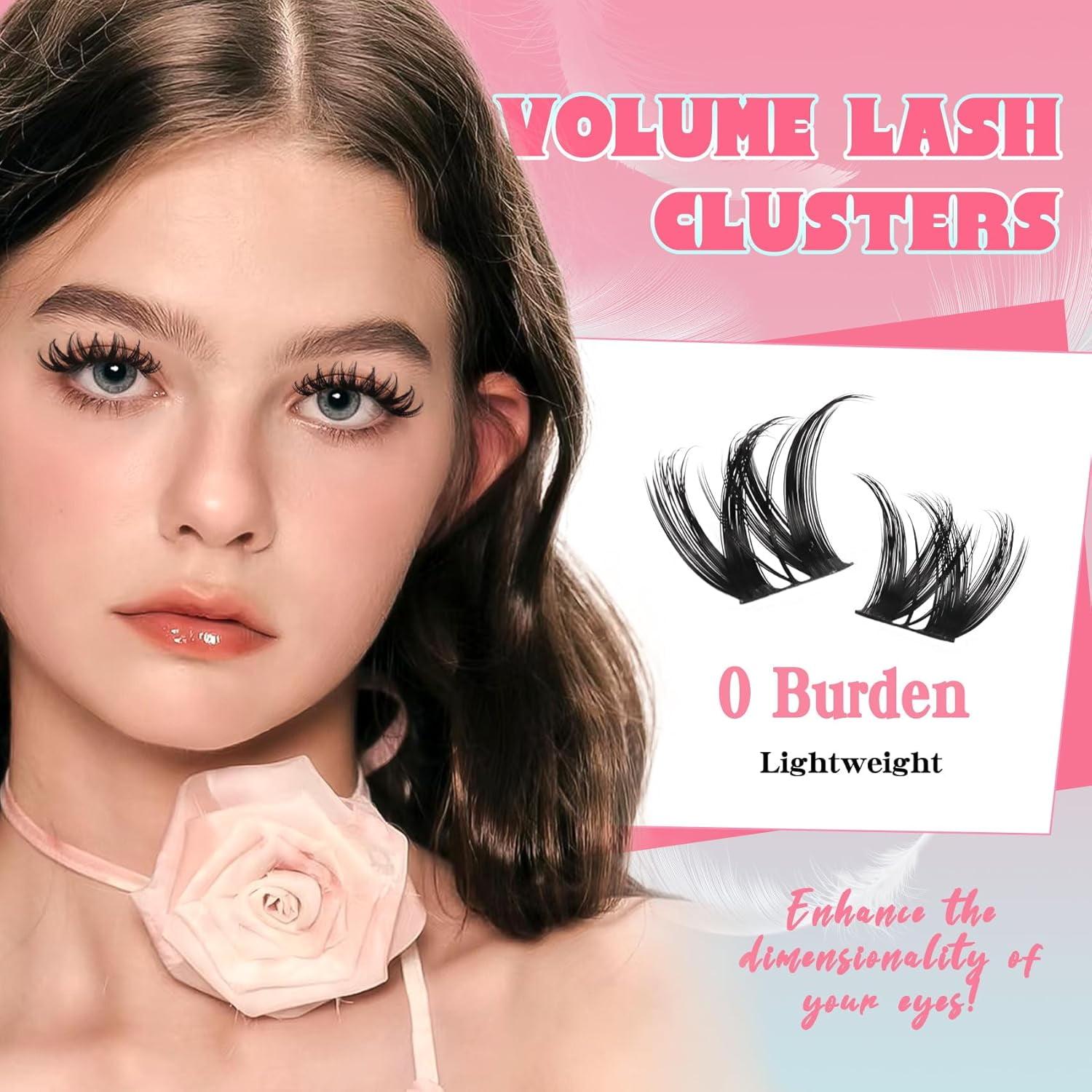 WEIF-Lash Clusters Fluffy Eyelash Clusters D Curl Cluster Eyelash ...