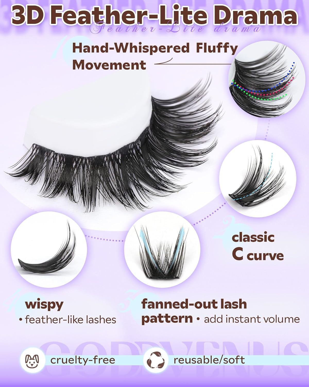 WEIF-Lash Clusters Kit Wispy Lash Extension Kit 10-18mm DIY Cluster ...