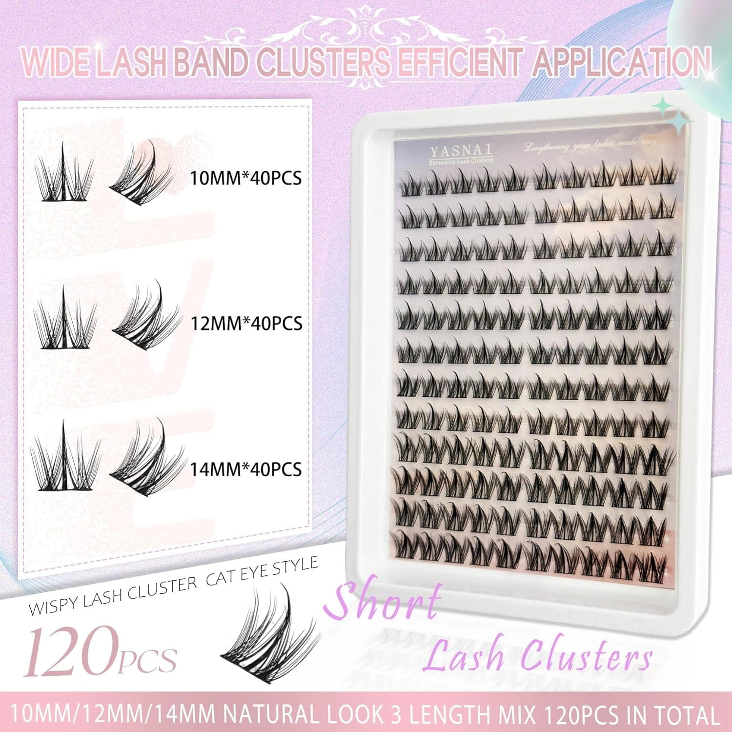 WEIF-Lash Clusters Manga Eyelash Clusters 10/12/14MM Short Spiky ...