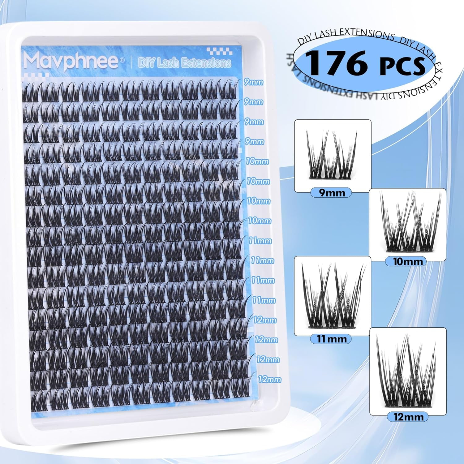 WEIF-Lash Clusters Natural Cluster Eyelash Extensions 168 Pcs Wispy ...