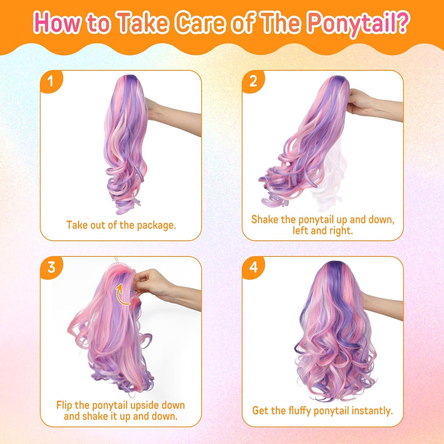 WEIF-Ponytail Extension, Lightweight Wavy Curly Clip in Pony Tails ...