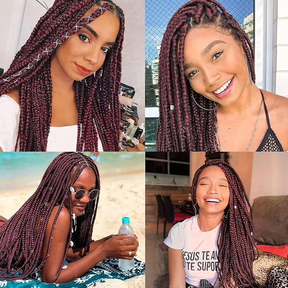 WEIF-Pre Stretched Braiding Hair 8 Pack 22 Inch Hot Water Setting Professional Soft Yaki Texture ...