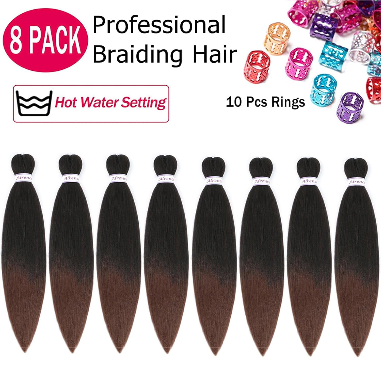 WEIF-Pre Stretched Braiding Hair Long Braid 12 Inch 8 Packs ...