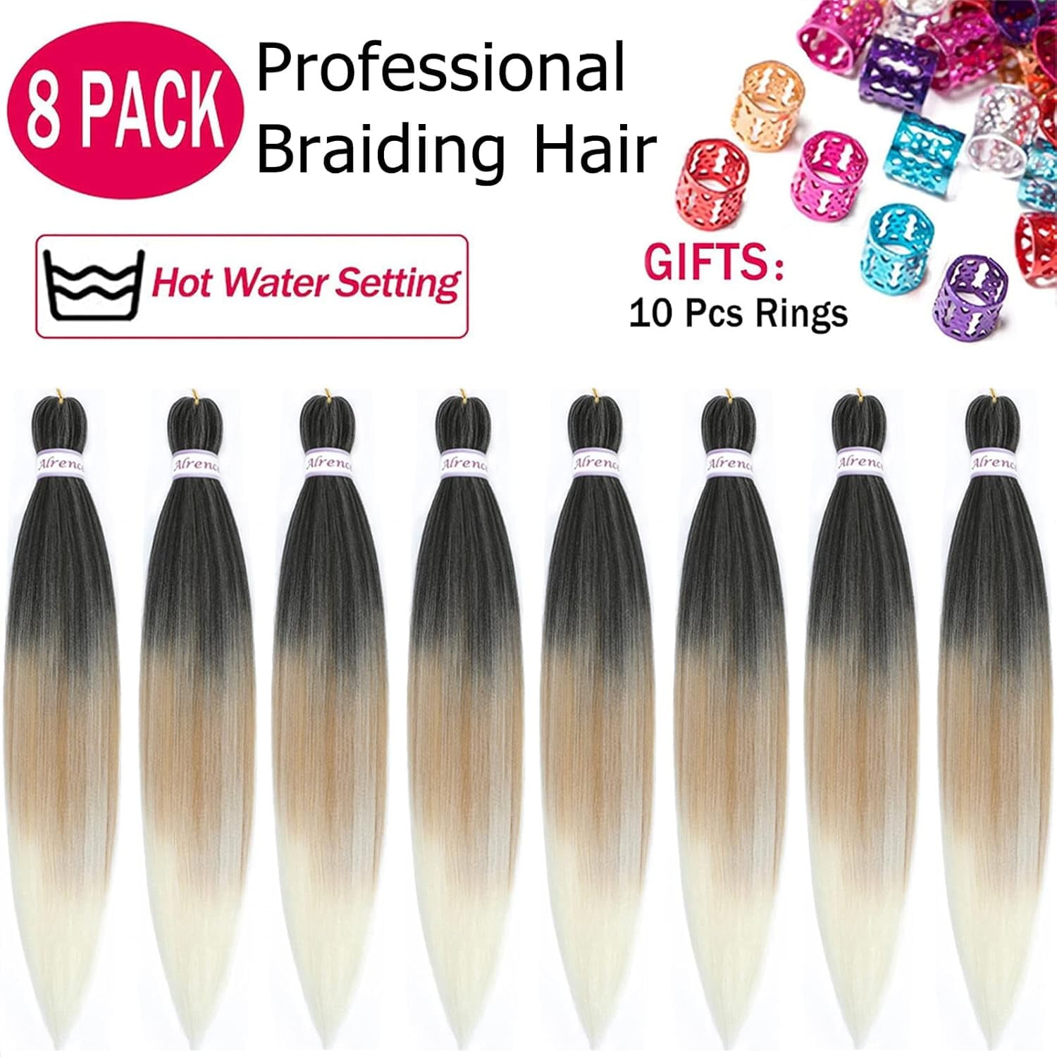 WEIF-Pre Stretched Braiding Hair Long Braid 26 Inch 8 Packs ...