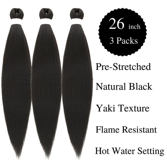 WEIF-Pre Stretched Braiding hair Hypoallergenic Black Non Toxic Ez ...