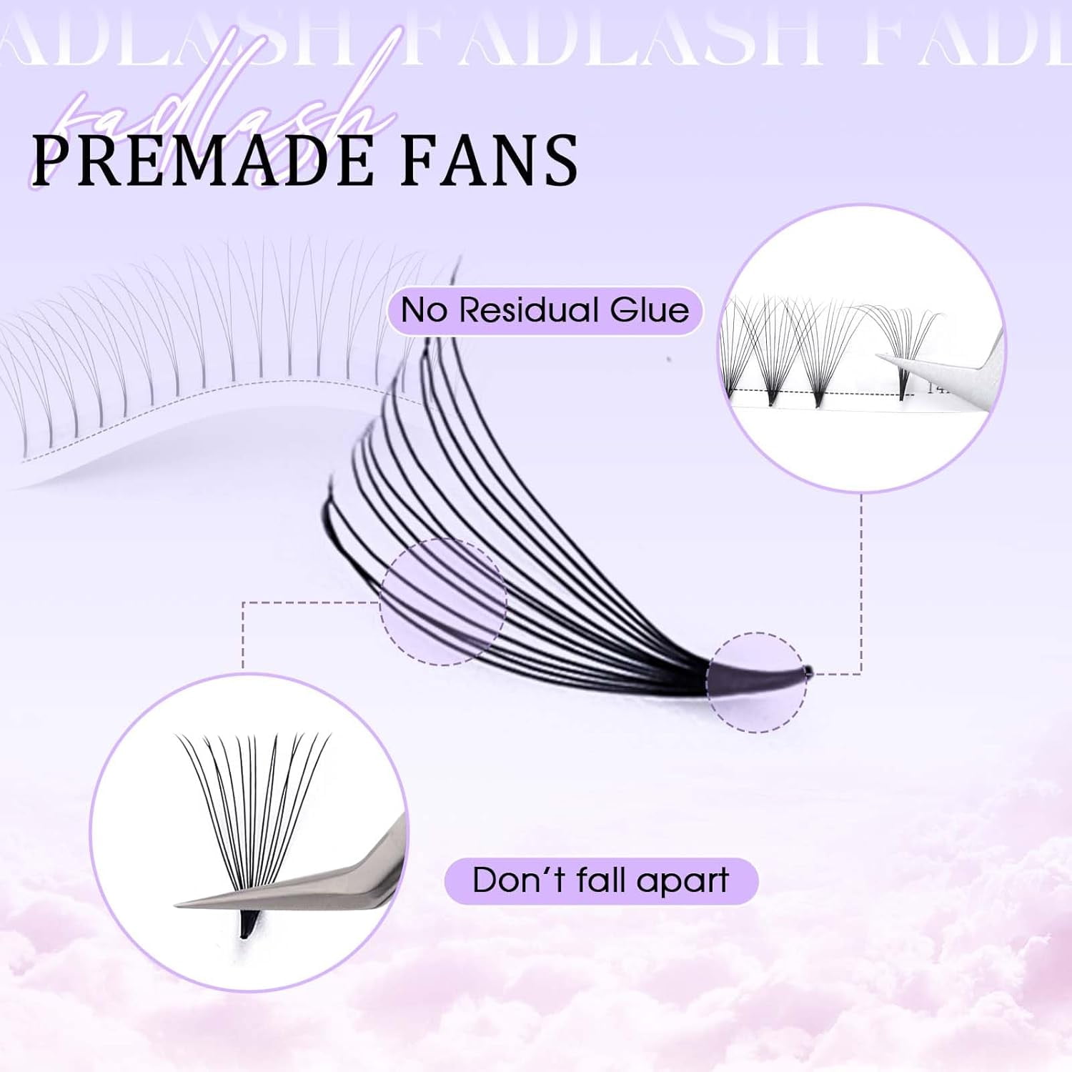 WEIF-Premade Lash Fans D Curl Premade Fans Eyelash Extensions 14D 0.07 ...