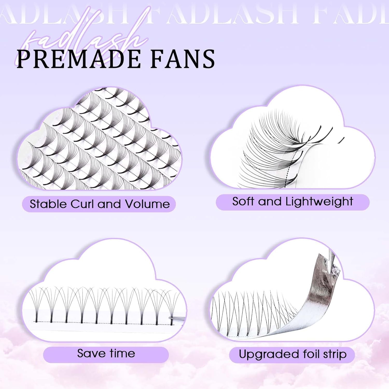 WEIF-Premade Lash Fans D Curl Premade Fans Eyelash Extensions 8D 0.07 ...