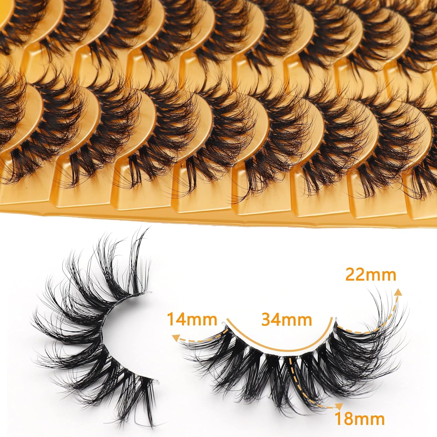 WEIF-Russian Strip Lashes with Clear Band Looks Like Eyelash Extensions ...