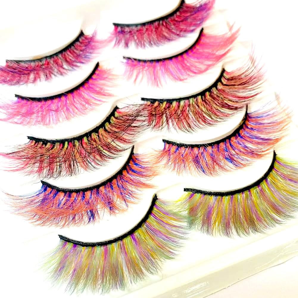 WEIF-Sunniess Ombre Colored Lashes Silk Protein Fluffy Wispy Volume ...
