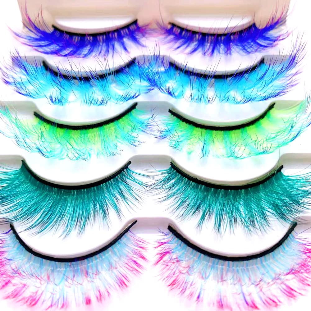 WEIF-Sunniess Ombre Colored Lashes Silk Protein Fluffy Wispy Volume ...