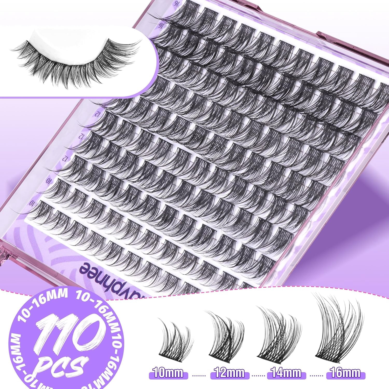 WEIF-Wispy Lash Clusters Natural Eyelash Clusters 110 Pcs Cluster ...