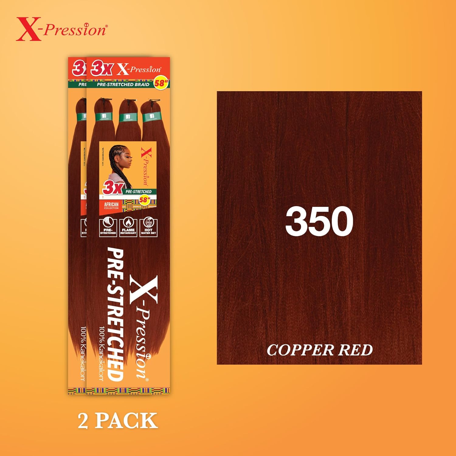WEIF-X-pression prestretched braiding hair - 3x braid 58 inch all ...