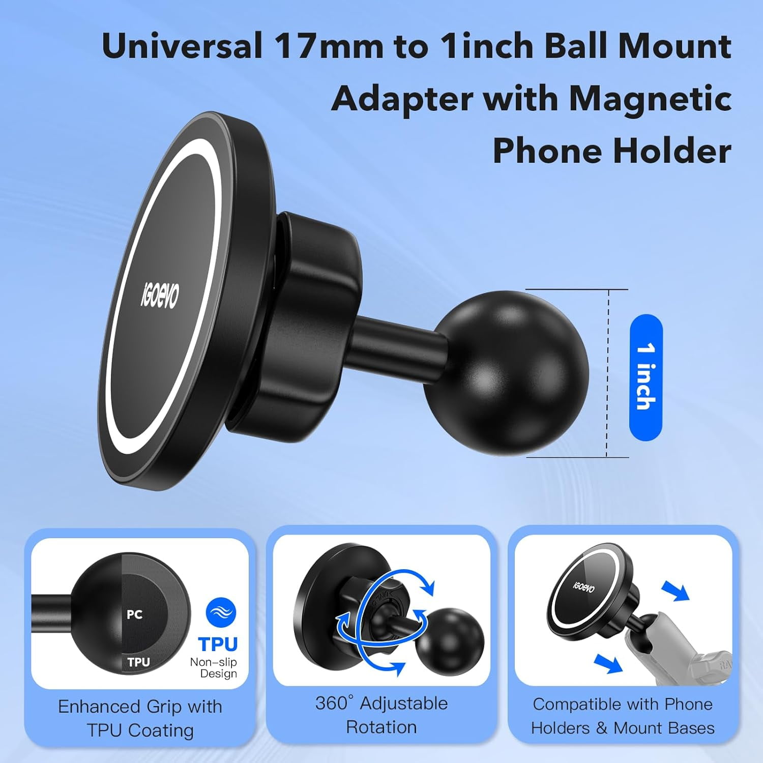 WEIFEI-1-Inch B Size Ball Magnetic Phone Mount – Compatible with RAM ...