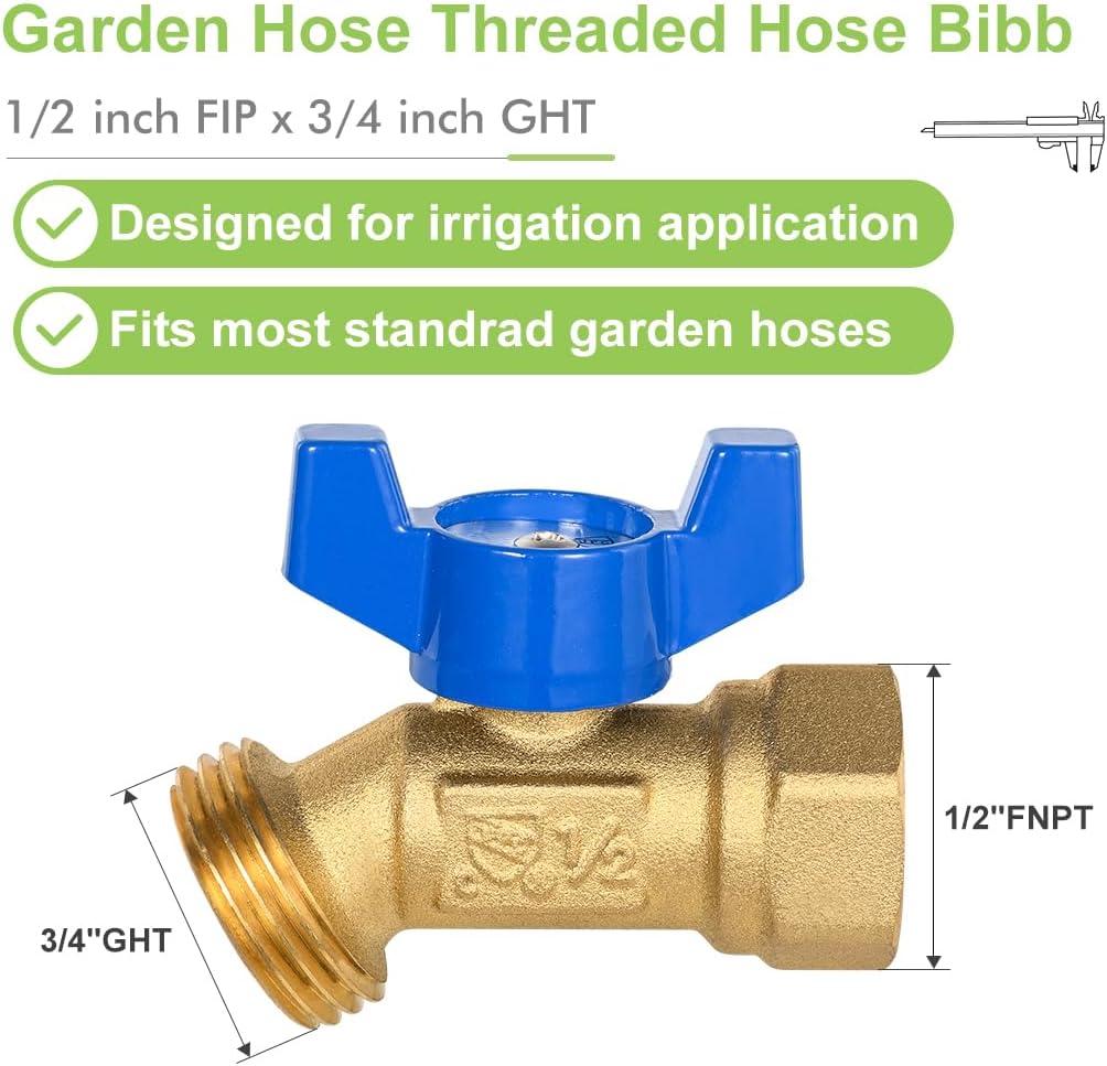 WEIFEI-1 Pack Brass Garden Hose Bibb Valve Water Spigot 1/4-Turn Male ...