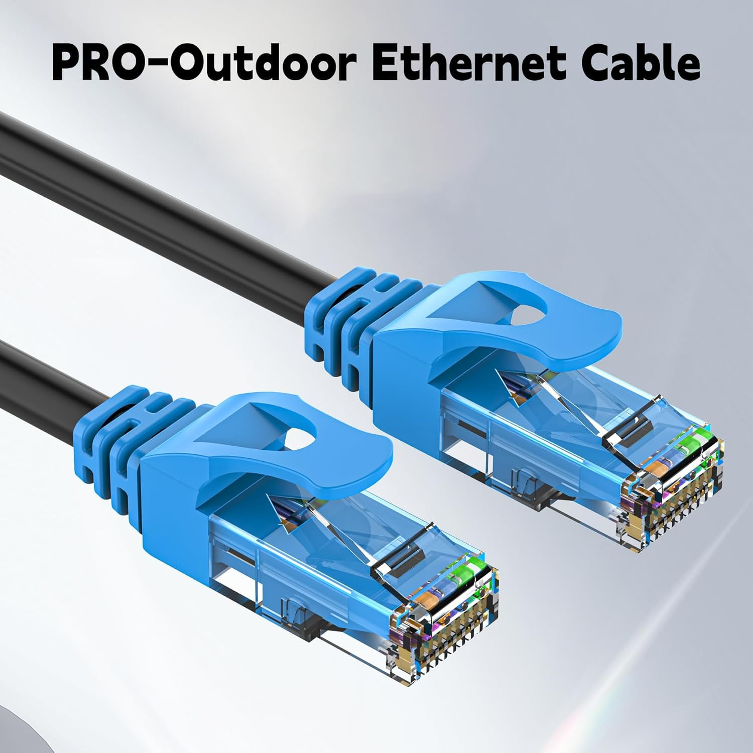 WEIFEI-100FT Outdoor Cat6 Ethernet Cable, Heavy Duty Direct Burial, In ...