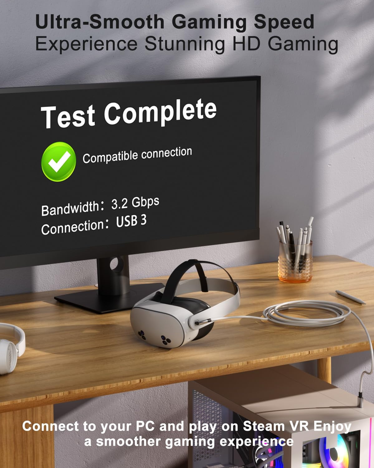 WEIFEI-16 Feet Link Cable for Quest 3S, VR Cable Compatible with Meta ...