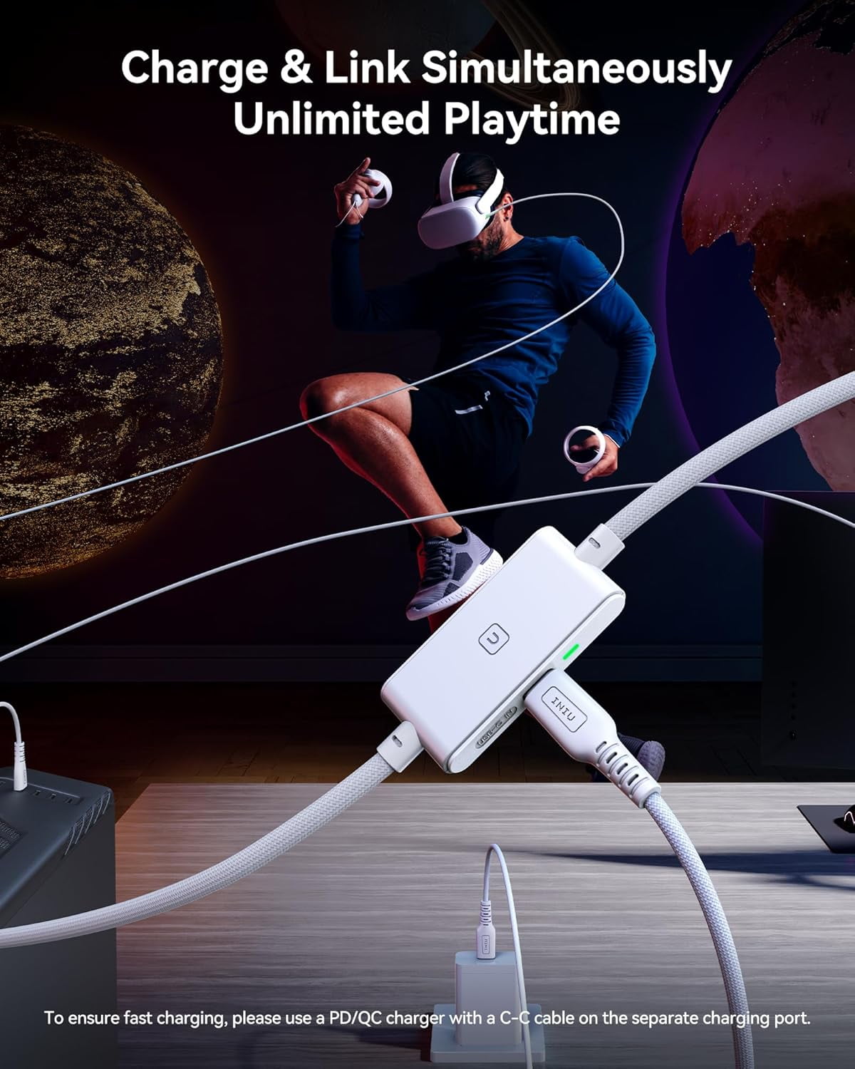 WEIFEI-16ft Premium VR Link Cable with Charging, USB 3.0 Compatible ...