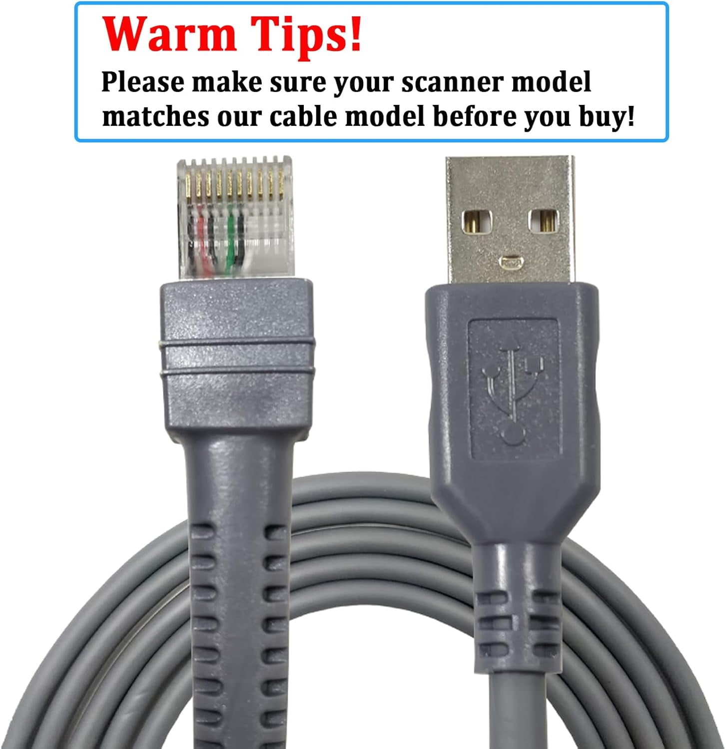 WEIFEI-2m USB Cable for Symbol Zebra Motorola Barcode Scanners ...