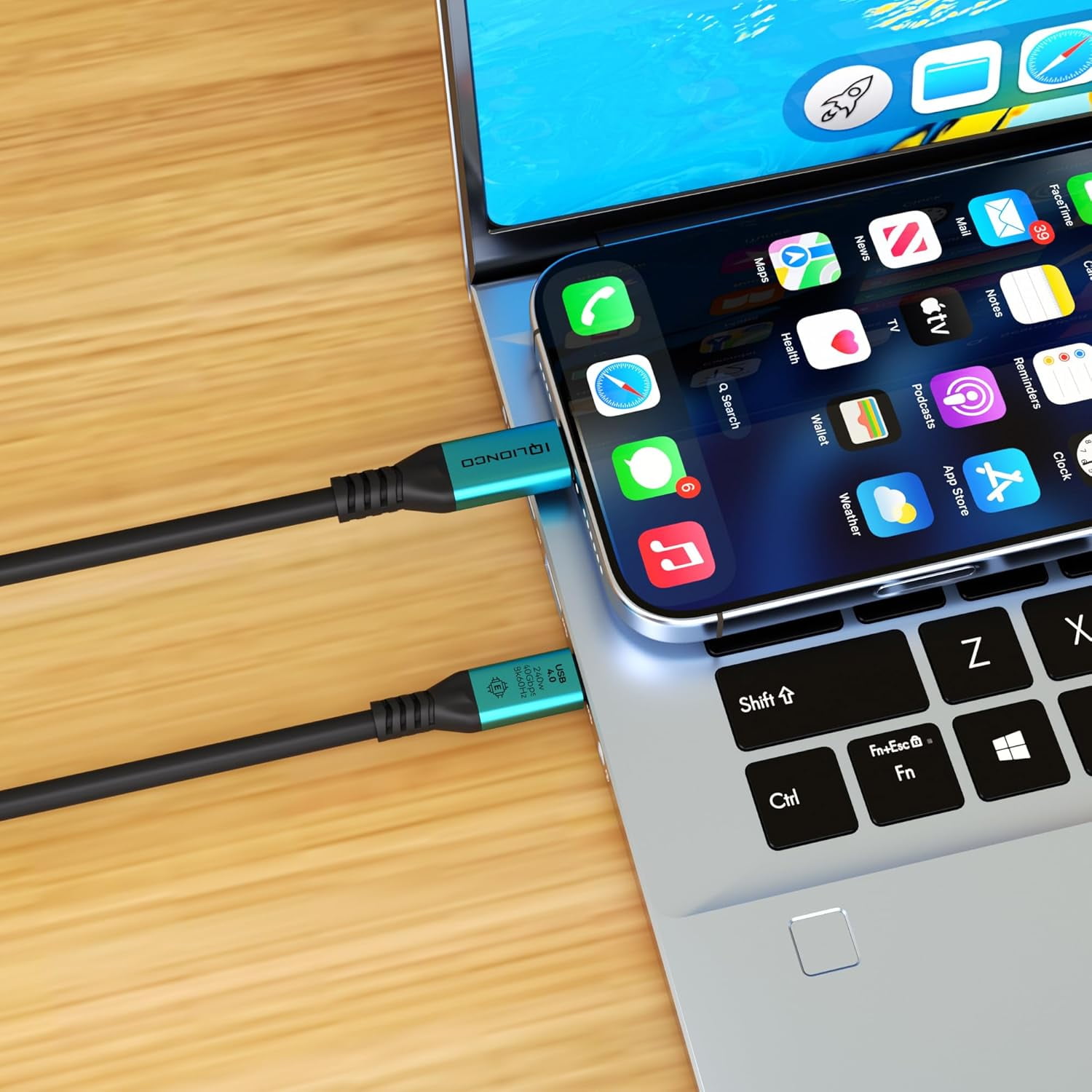 WEIFEI-3.3FT USB C to USB C Cable, 40Gbps High Speed Data Transfer, 8K ...