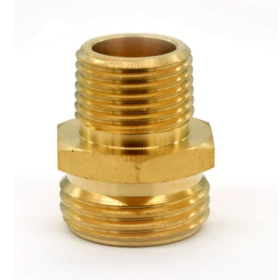 WEIFEI-3/4” GHT Male x 1/2” NPT Male Connector, Brass Garden Hose ...