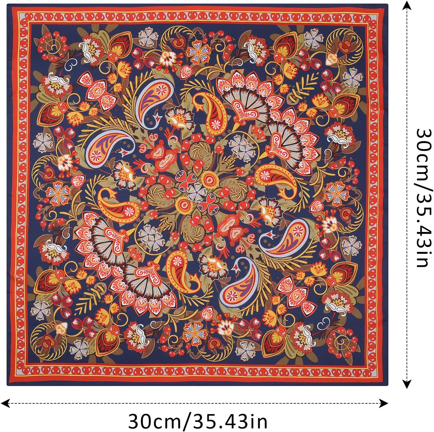 WEIFEI-35u201d Silk Scarf for Women Large Head Scarf Square Hair Scarf ...