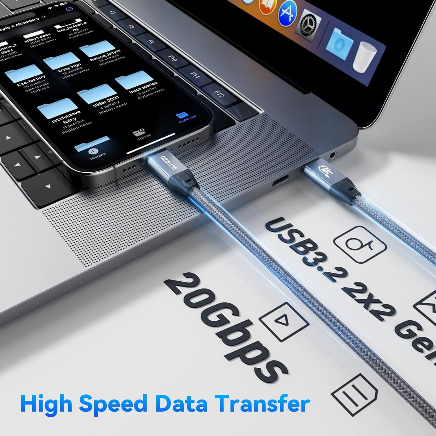 WEIFEI-3FT Nylon Braided USB C to USB C 3.2 Gen 2 x 2 Video Cable for Monitor, 4K@60Hz Display ...