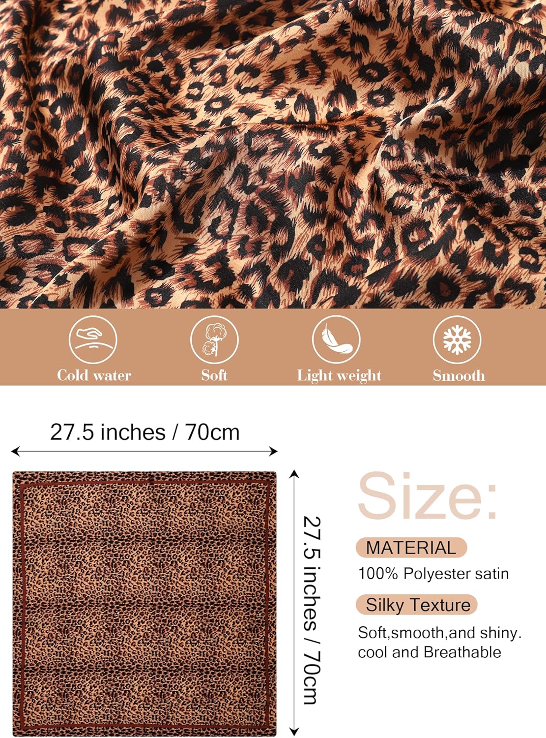 WEIFEI-4 PCS 27.5 Inches Satin Head Scarf Silk Scarf for Women ...