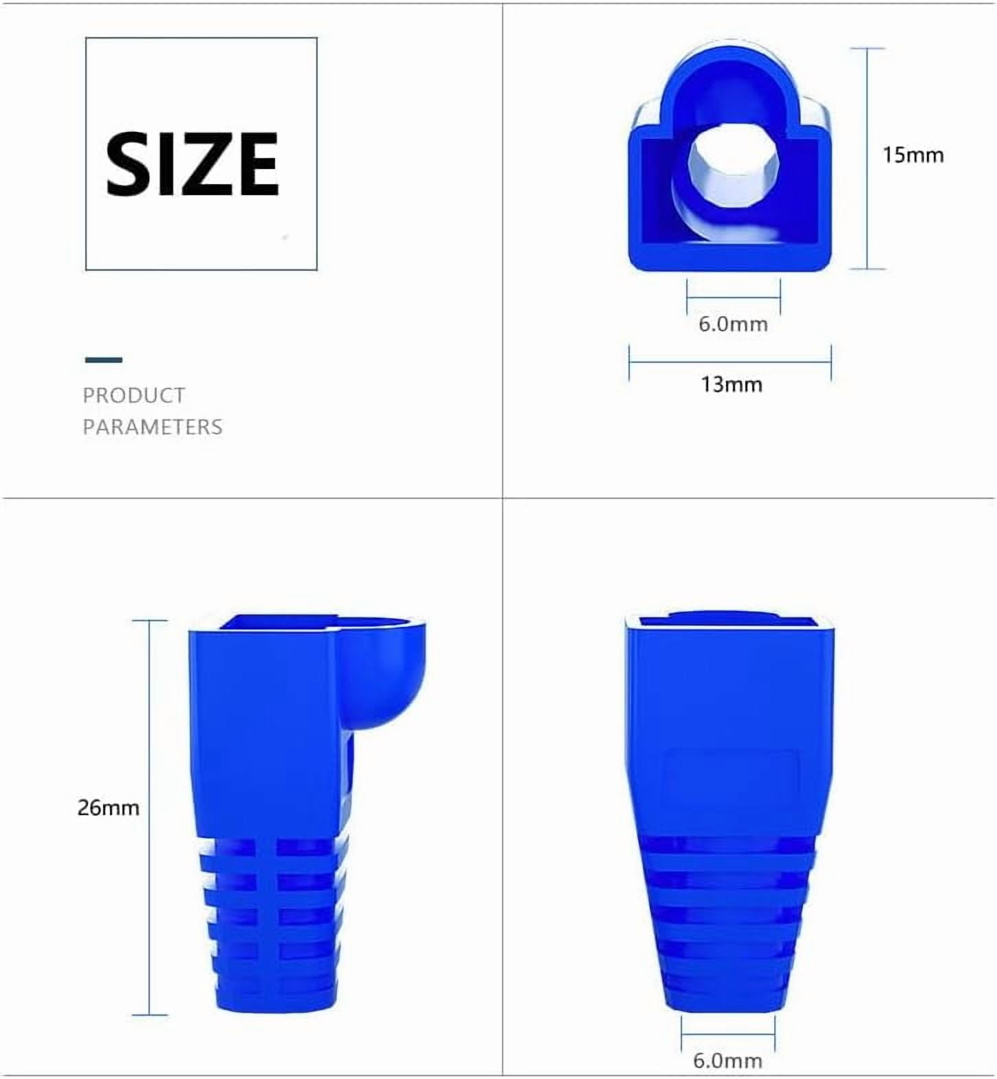 WEIFEI-50 Pcs Cat5 Cat5E Cat6 Strain Relief Boot, RJ45 Plug Connector ...