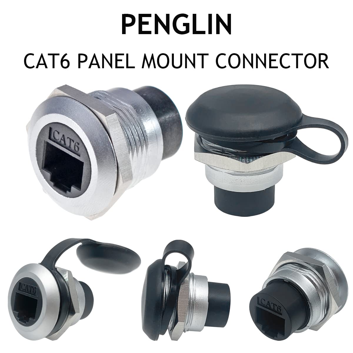 WEIFEI-5PCS RJ45 CAT6 Panel Mount Connector, CAT6 Ethernet LAN Pass ...