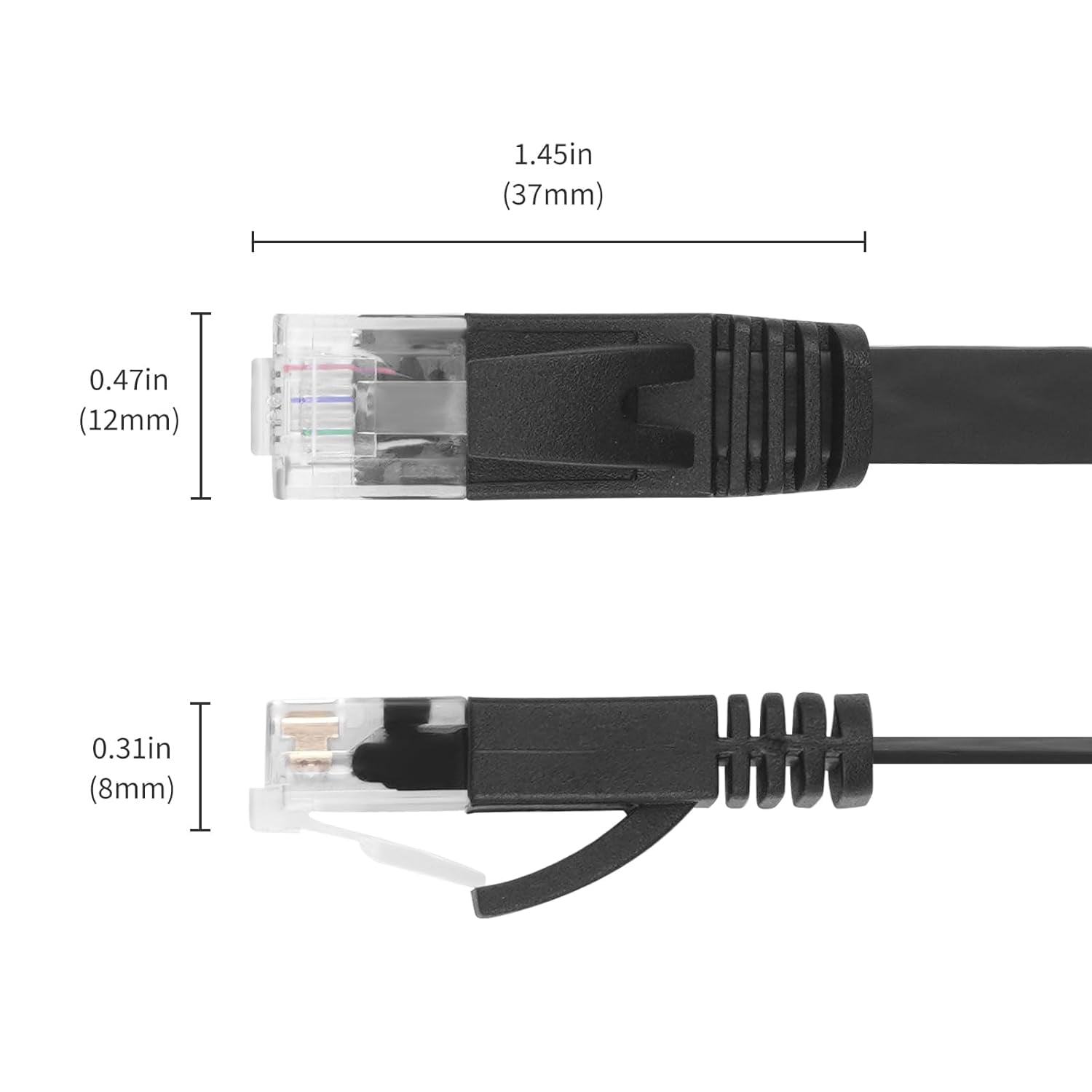 WEIFEI-6.6FT CAT6 Retractable Ethernet Cable with RJ45 Connector Port ...