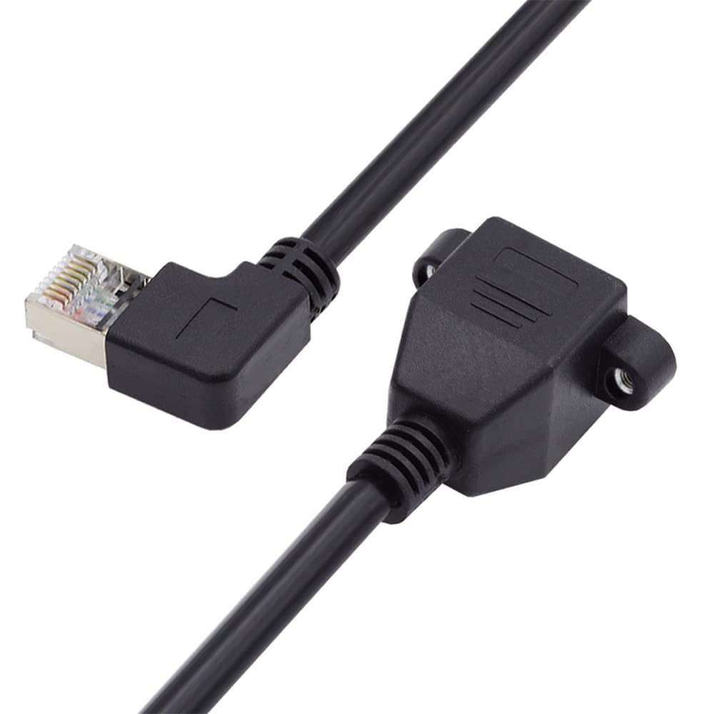 WEIFEI-90 Degree Right Angled 8P8C FTP STP UTP Cat6 Male to Female LAN ...