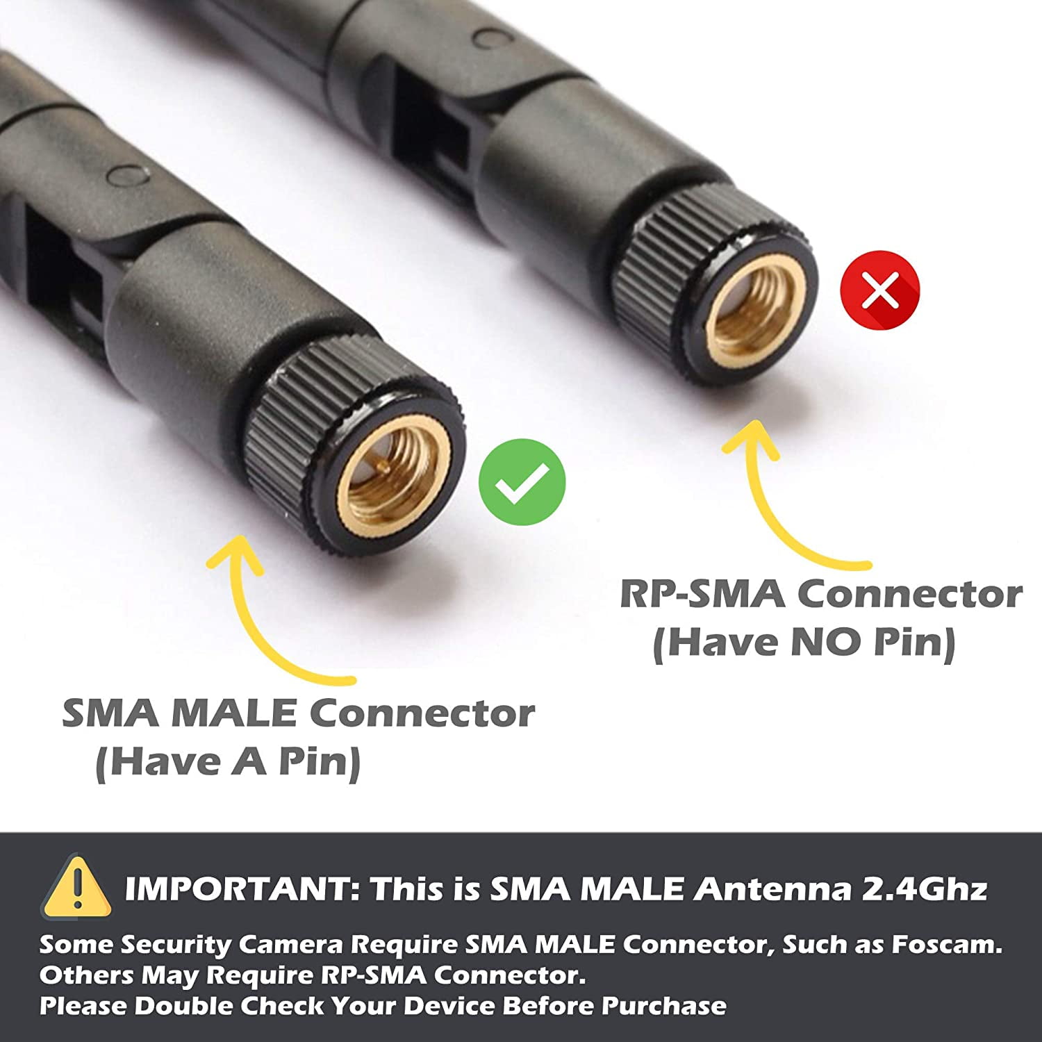 WEIFEI-9dBi WiFi Antenna with SMA Male Connector Compatible W/Anran ...