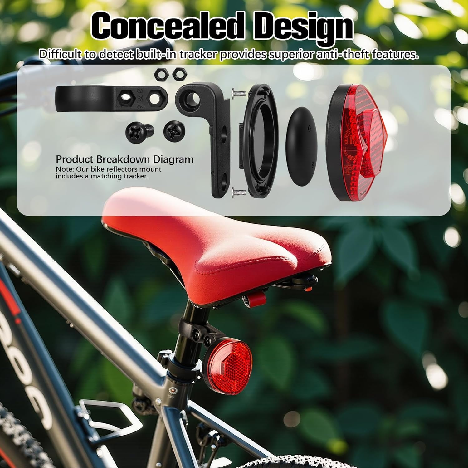 WEIFEI-Anti-Theft Bike Reflector Mount with Hidden Airtag Tracker ...